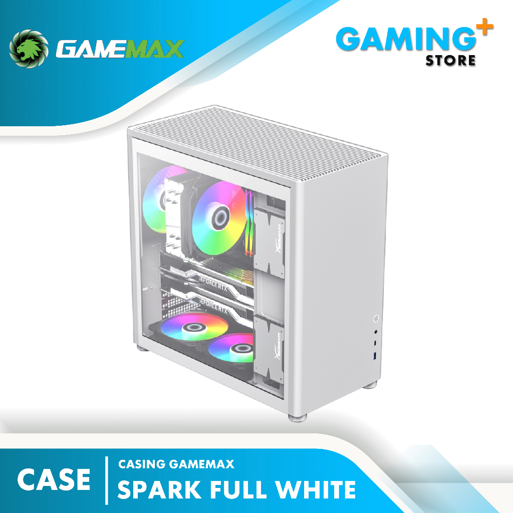 Jual Spark GameMax Full White M-ATX Desktop Gaming Computer Case | Shopee Indonesia