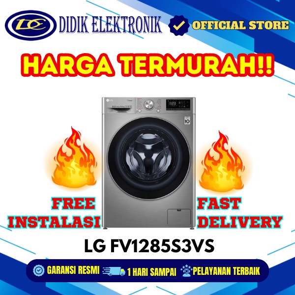 Jual Mesin Cuci Front Loading LG FV1285S3VS 8.5 KG DD Direct drive ...
