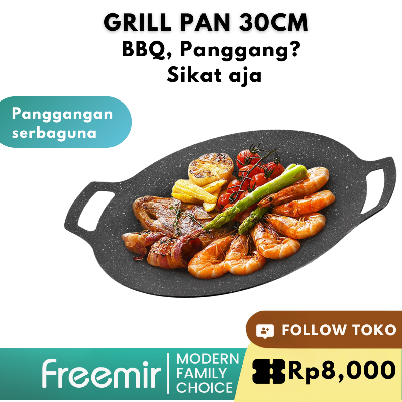 Jual 𝙊𝙧𝙞𝙜𝙞𝙣𝙖𝙡 𝙛𝙧𝙚𝙚𝙢𝙞𝙧 Grill Pan Daging Anti Lengket Panggangan BBQ ...
