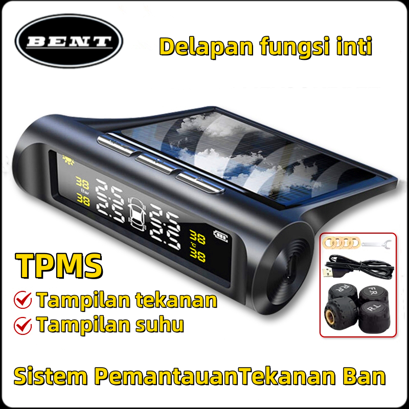 Jual TPMS Alarm Pengukur Tekanan Ban Mobil Dengan Layar LCD Solar Power ...