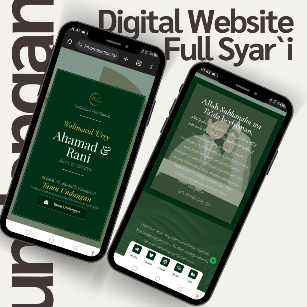 Jual Undangan Digital Website Pernikahan Syari Full Kata & Kalimat ...