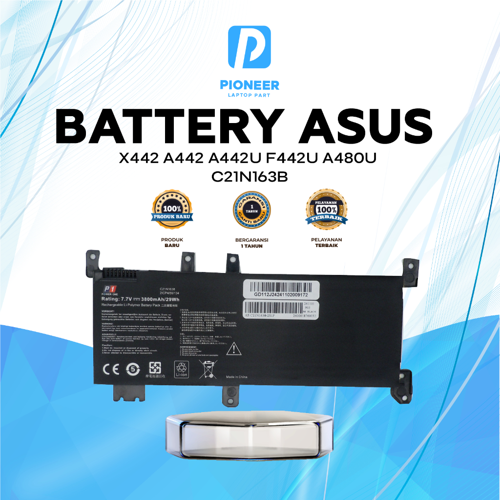 Jual Baterai ASUS A442 A442U A442UR X442 F442U A480U Black | Shopee ...