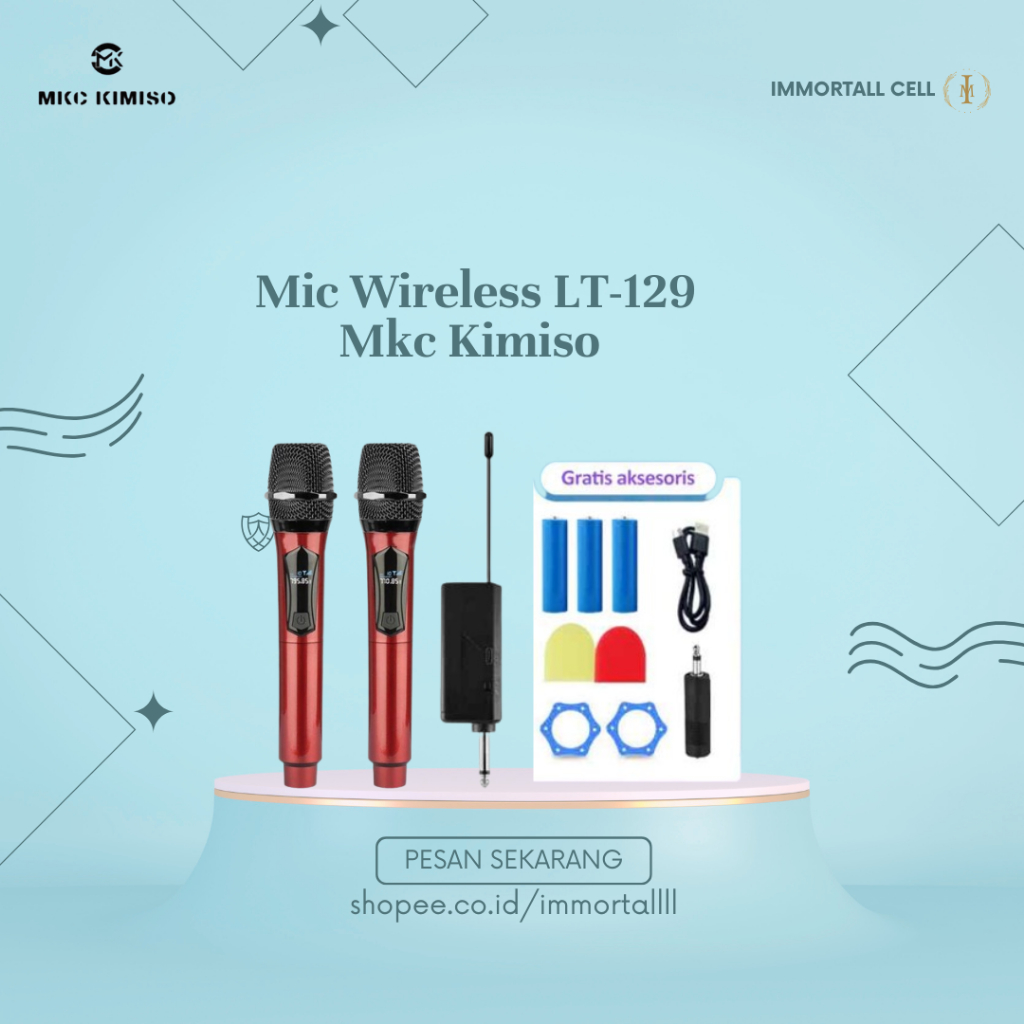 Jual LT-129 WIRELESS MICROPHONES 1 RECEIVER 2MIC WIRELES / Receiver Mic ...