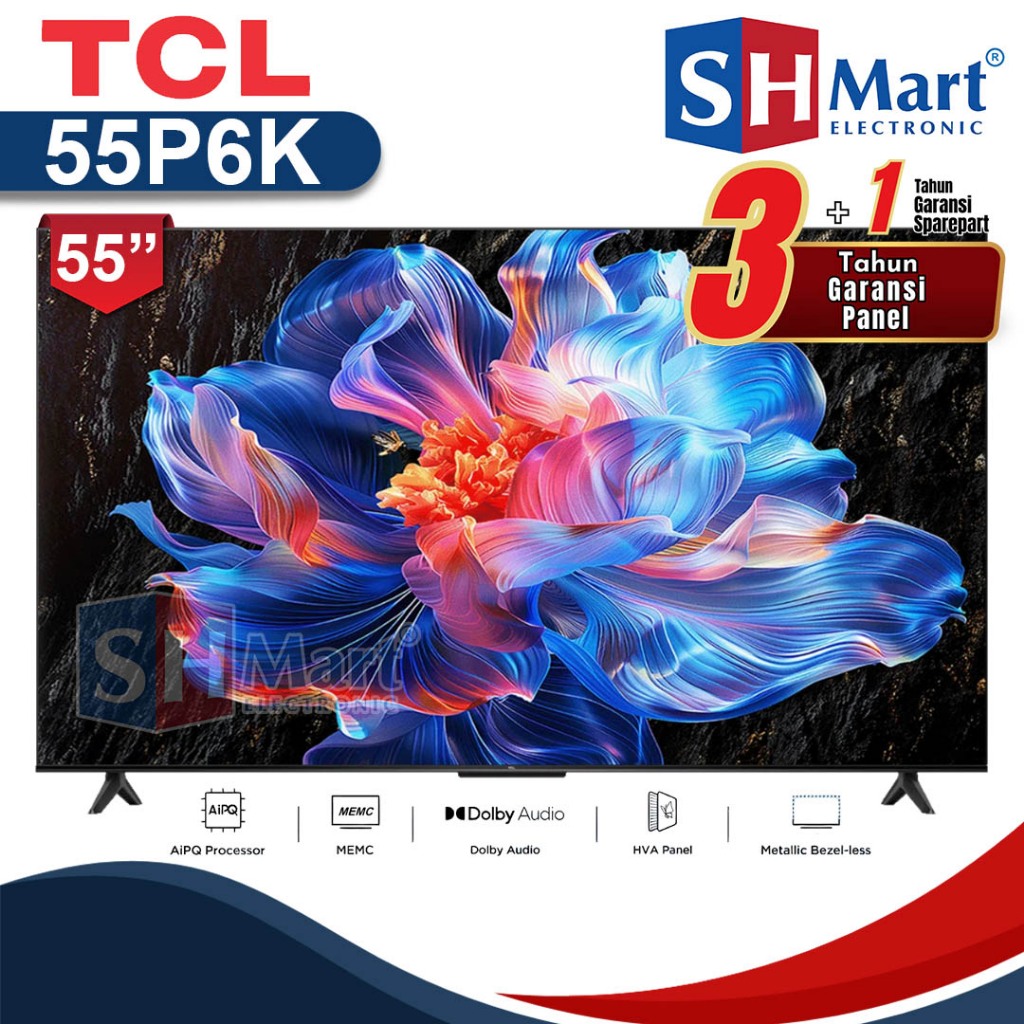Jual Tcl Android Tv 55 Inch P6K 4K UHD Google Tv Dolby Audio HDR10 ...