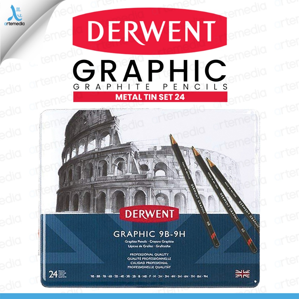 Jual Derwent Graphic Pencil Drawing Sketching Set 24 | Shopee Indonesia