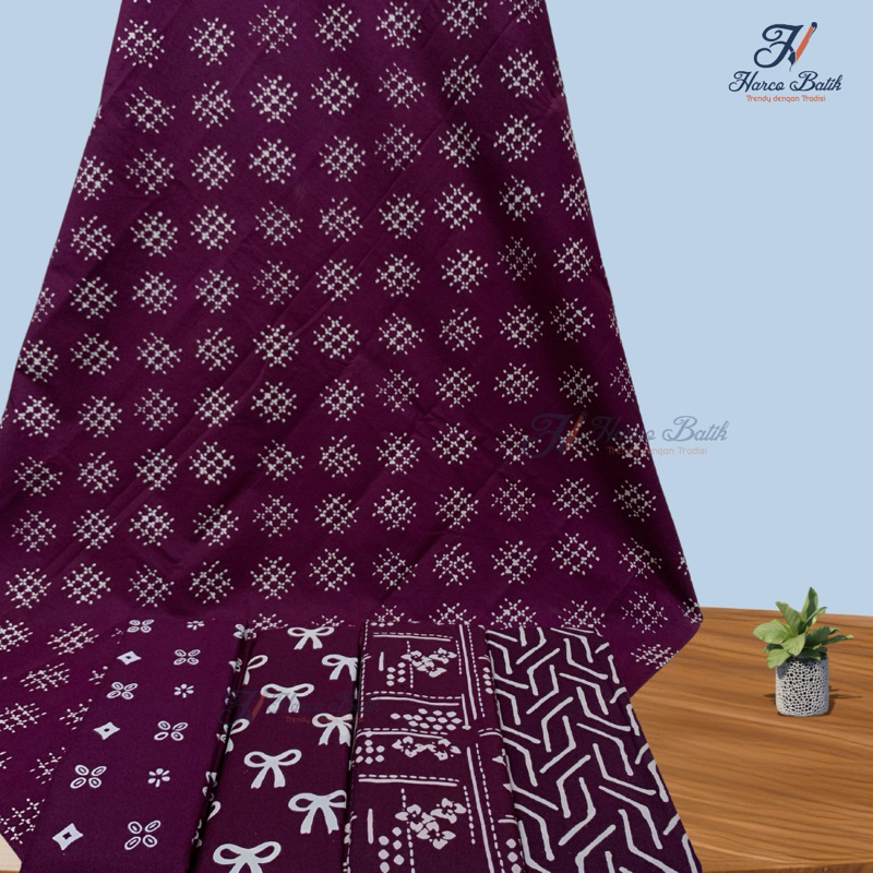 Jual Harco Batik - Kain Batik Ungu Terong - Batik Burgundy - Batik Cap ...