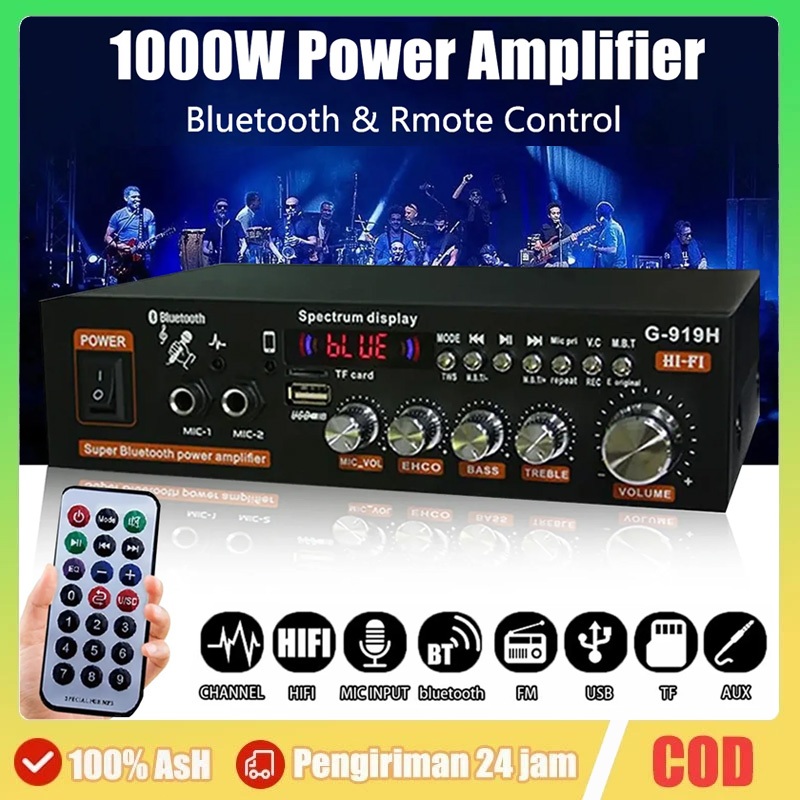 Jual Bluetooth Audio Amplifier G919H Home Theater FM 1000W Power Audio ...