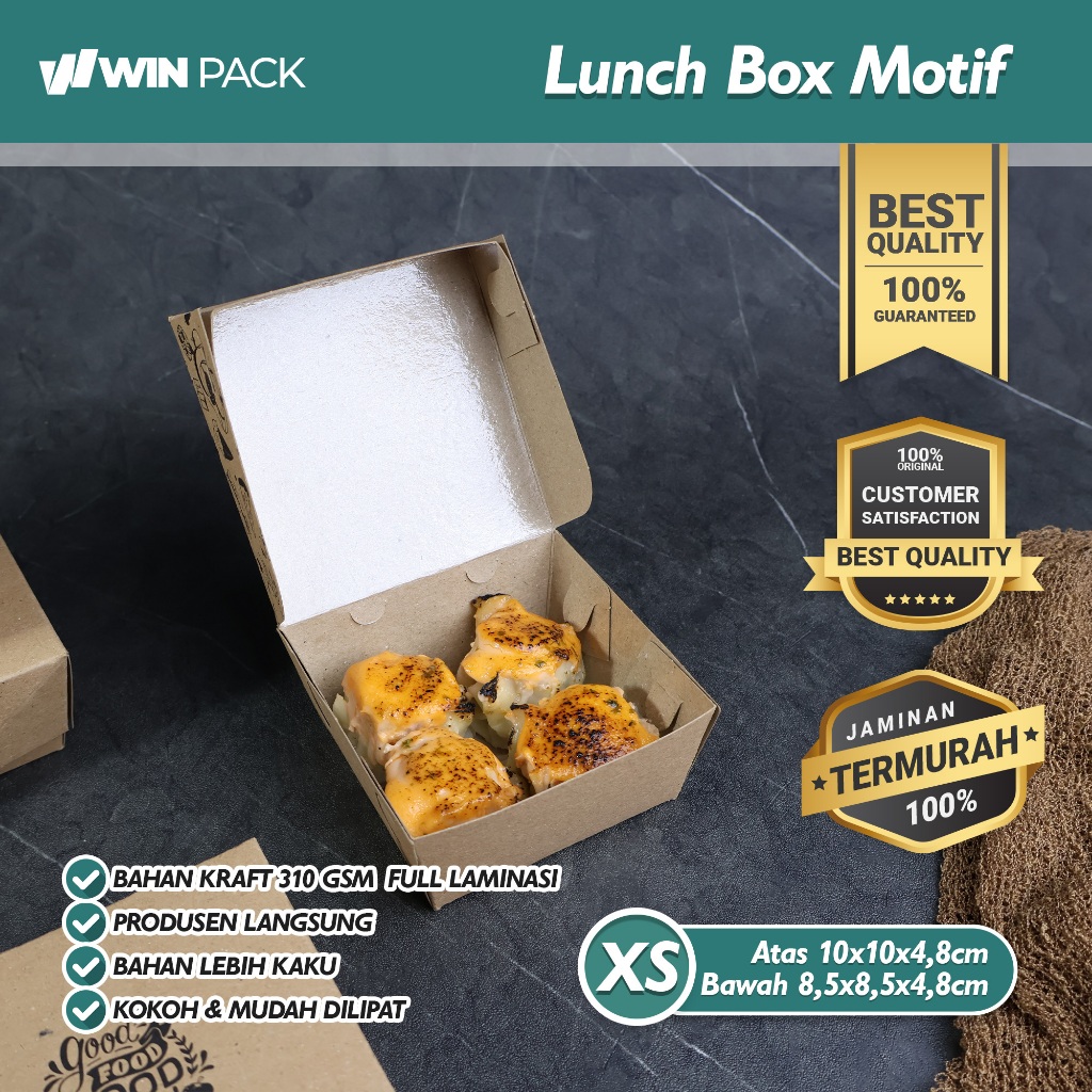 Jual (25 Pcs) Lunch Box Paper Size XS | Motif | Shopee Indonesia