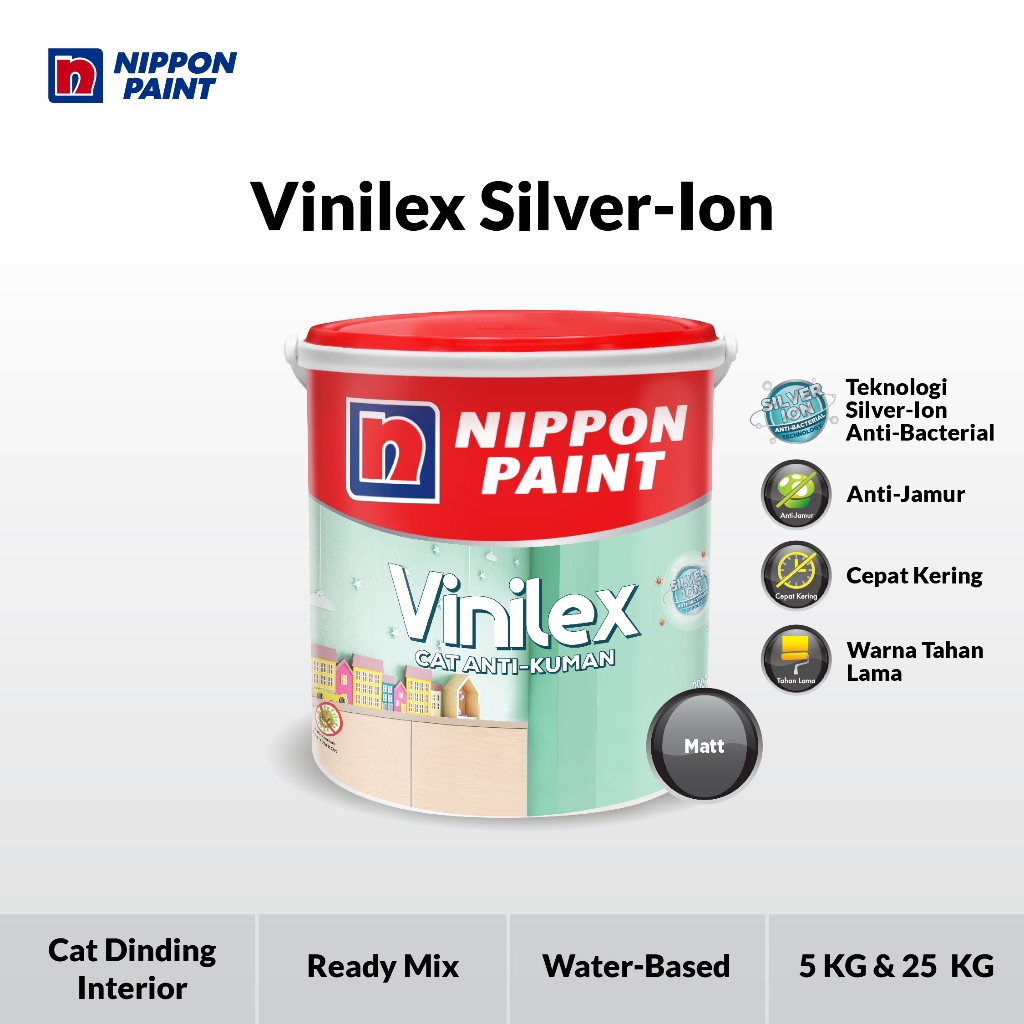 Jual NIPPON VINILEX (WITH SILVER-ION) 300 WHITE-25KG-CAT ANTI-KUMAN ...