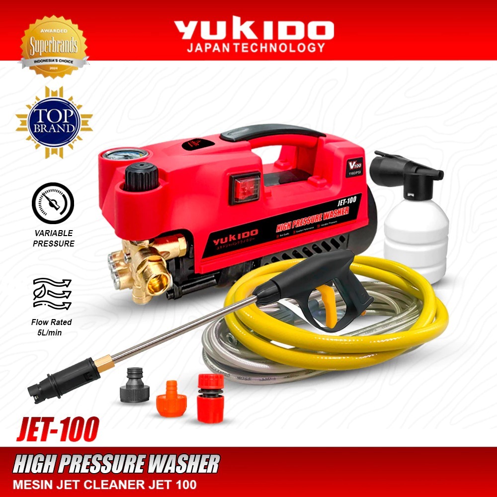 Jual HIGH PRESSURE CLEANER BONCHI / YUKIDO ED13-5080 MESIN JET CLEANER SEMPROT AIR CUCI MOTOR ...