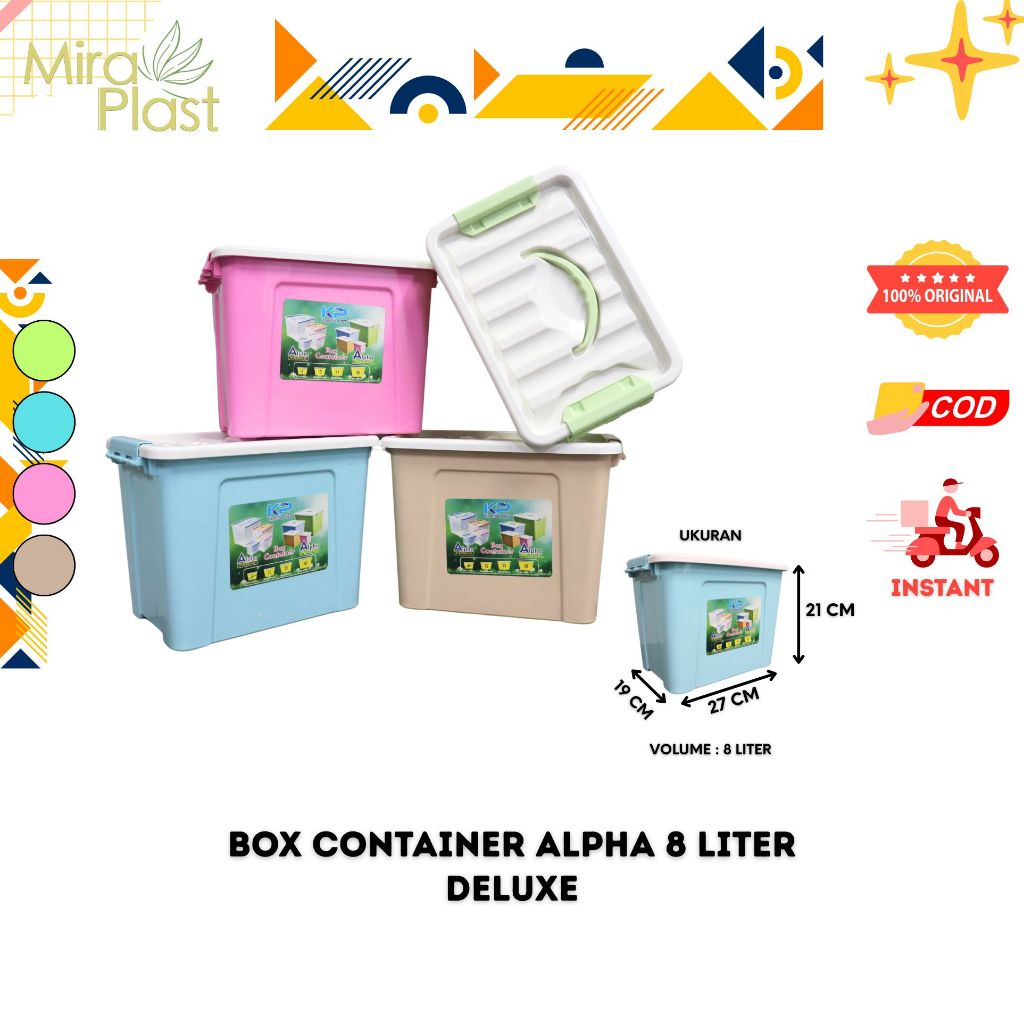 Jual BOX CONTAINER ALPHA 8 LITER DELUXE BOX/STORANGE PENYIMPANAN ...