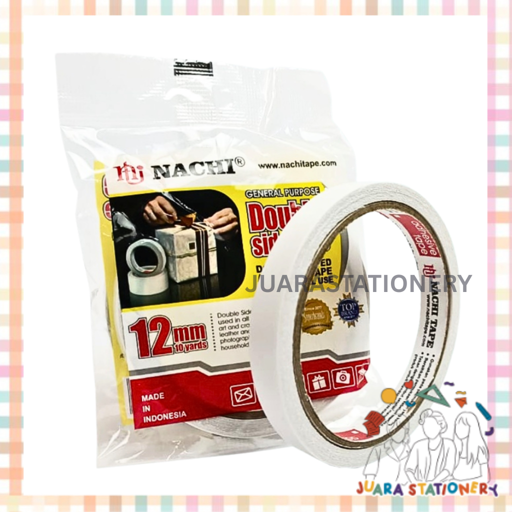 Jual (268) JUARASTATIONERY Double Tape Nachi 0.5 inch / Isolasi Double ...