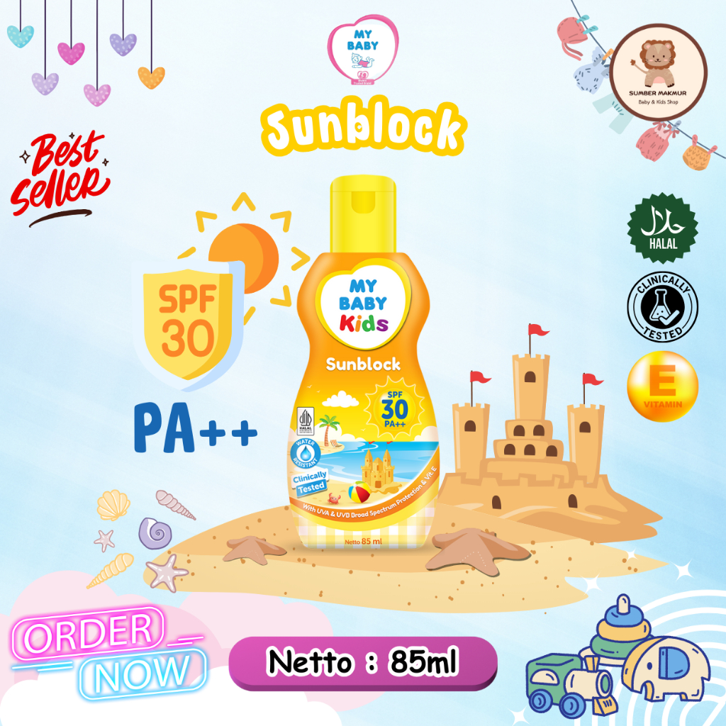 Jual MY BABY Kids Sunblock SPF 30 PA++ 85ml With UVA UVB Brood Spectrum ...