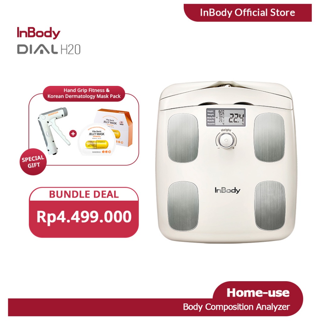 Jual InBody Dial H20 Timbangan Komposisi Tubuh Special Bundle - Free Bodimax Handgrip Trainer ...