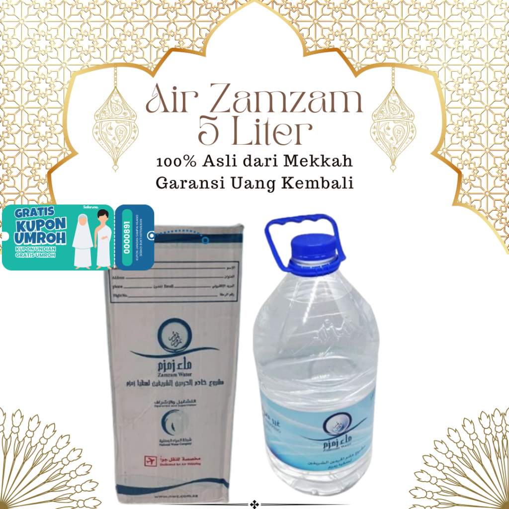 Jual Air Zamzam Asli 5 Liter / Zamzam Water for Hajj & Umrah | Shopee ...