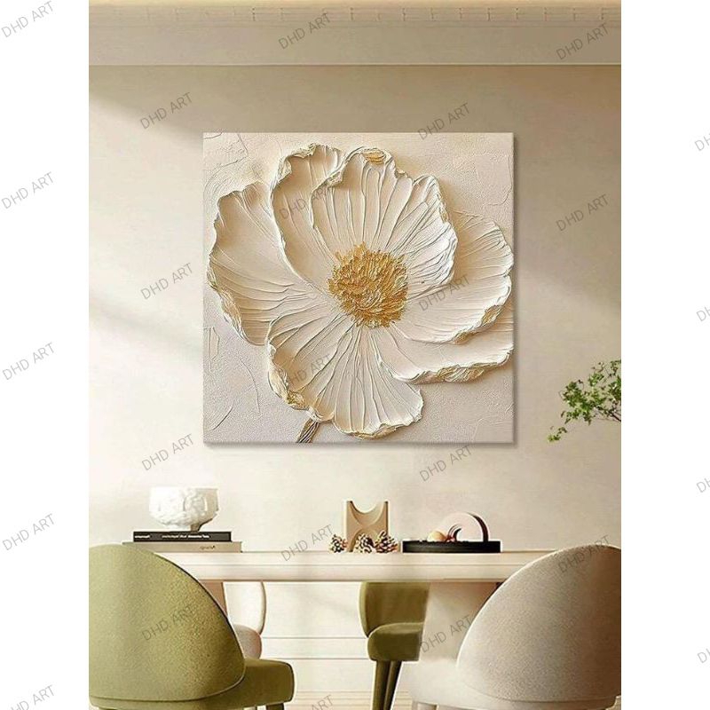 Jual Lukisan Dinding Bunga Mawar Tekstur Timbul Tebal Modern Art ...