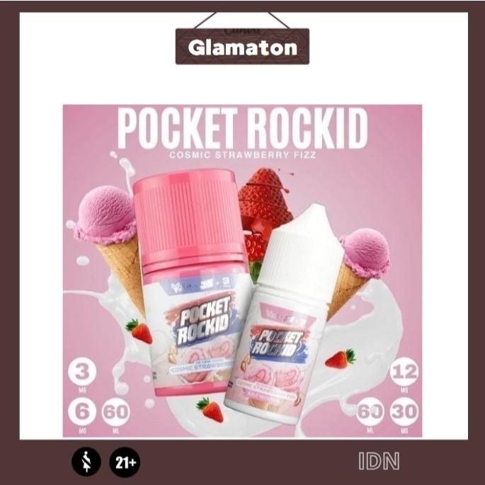 Jual POCKET ROCKID COSMIC STRAWBERRY FIZZ LIQUID CREAMY FREEBASE 60ML ...