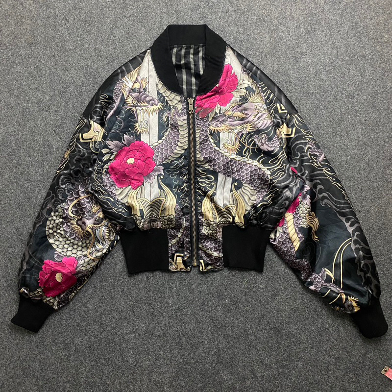 Jual Jaket Sukajan Bolak Balik Model Boxy | Shopee Indonesia