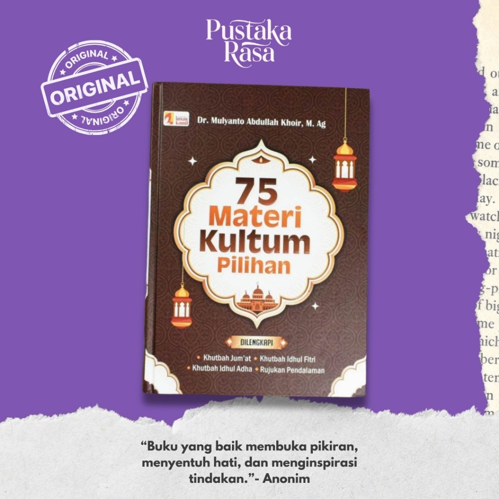 Jual PUSTAKA RASA - Buku 75 Materi Kultum Pilihan Dilengkapi Khutbah Jumat Idul Adha Idul Fitri ...