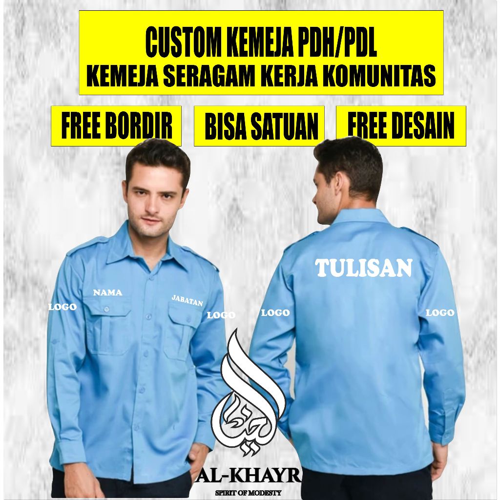 Jual BISA SATUAN / Kemeja PDL Custom Bordir / Kemeja PDH Custom Bordir ...