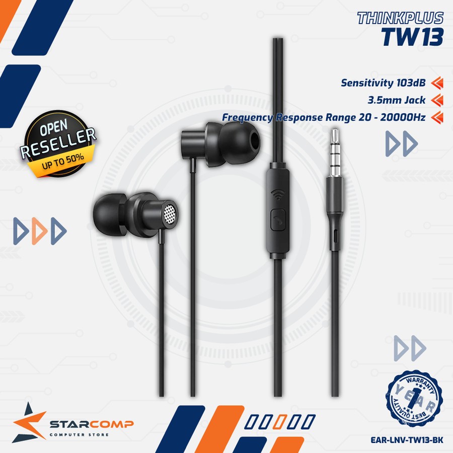 Jual THINKPLUS TW13 HEADSET EARPHONE NOISE REDUCTION STEREO | Shopee Indonesia