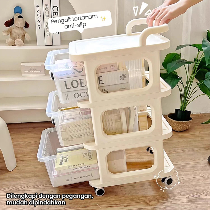 Jual Rak Trolley dorong Laci Rak Troli Susun Serbaguna Kamar Tidur ...