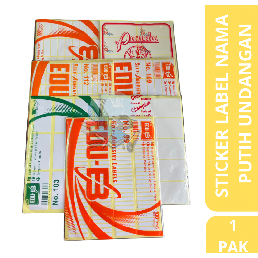 Jual [1 PACK] Stiker Label Tag Polos Motif Putih Undangan / Stiker Nama ...