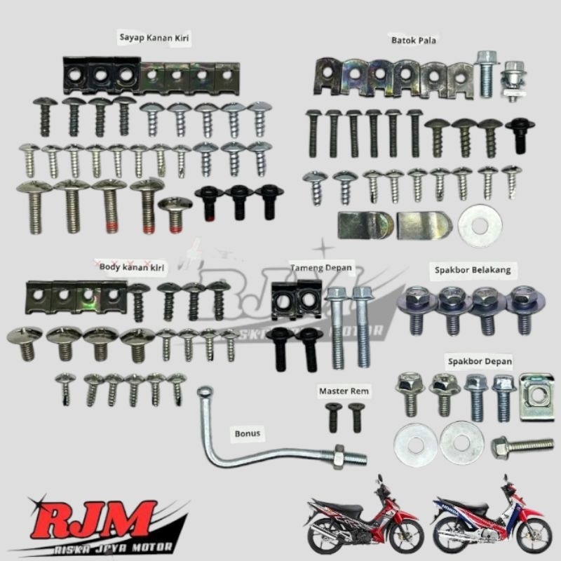 Jual Baut Body Supra X 125 - Baut Supra X 125 Full set Tahun 2006-2012 ...