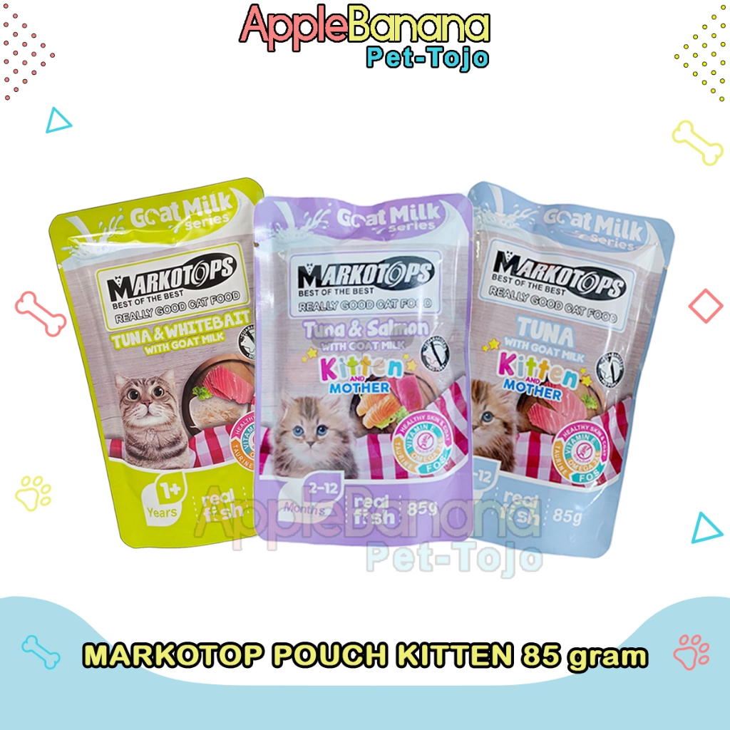 Jual Makanan Kucing Basah MARKOTOPS POUCH KITTEN CAT 85 Gram - Markotop ...