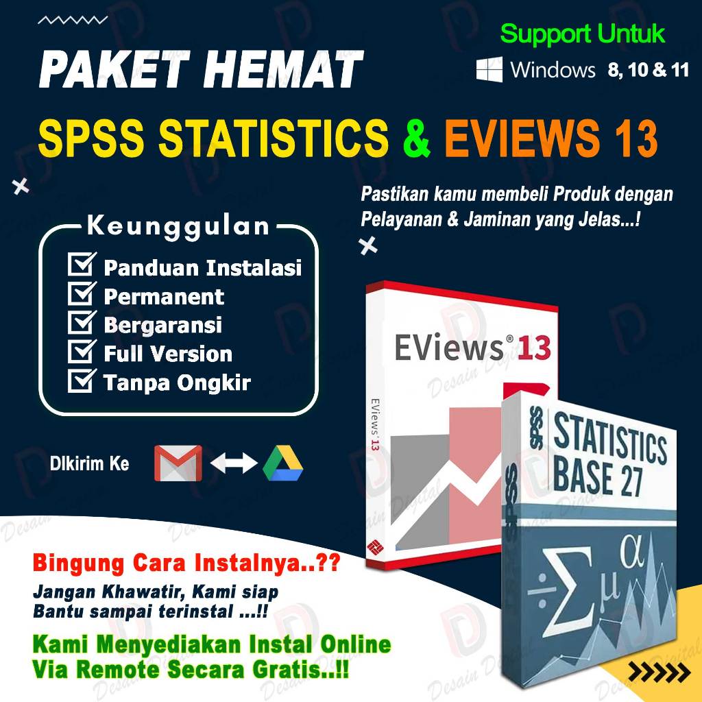 Jual PAKET HEMAT SPSS STATISTICS & EVIEWS 13 FULL VERSI PLUS PANDUAN ...