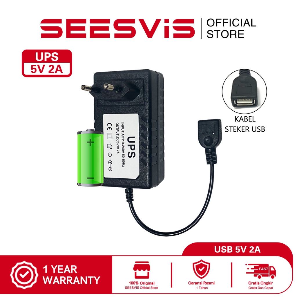 Jual SEESViS UPS Mini Adaptor Daya UPS 5V Adaptor Power Mini UPS CCTV ...