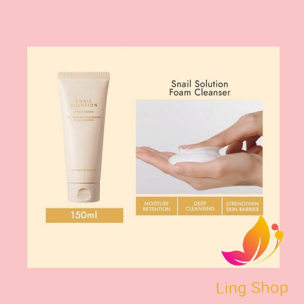 Jual [READY STOCK] NATURE REPUBLIC Snail Solution Foam Cleanser 150mL ...