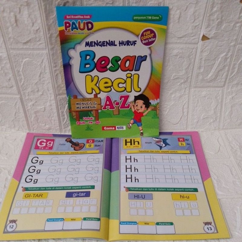 Jual Buku mengenal huruf besar kecil - Gama Kids - ukuran lebar ...