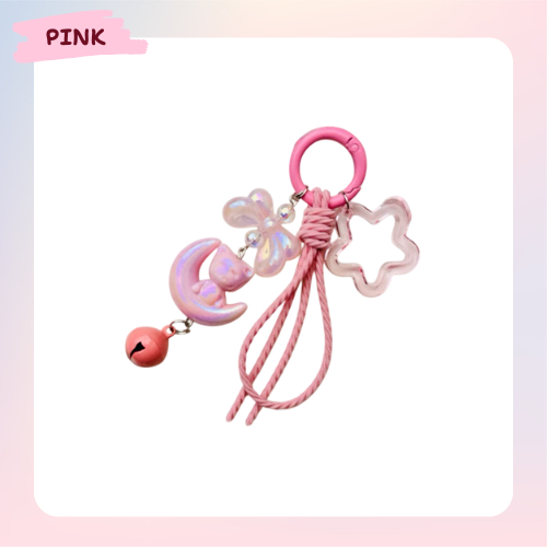 Jual Bag Charm Kristal Gantungan Kunci dan Tali Rambut Pink Lucu Ganci ...