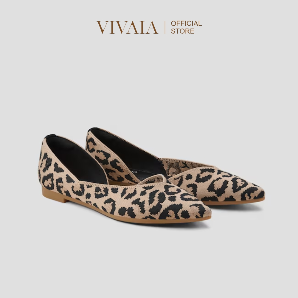 Jual VIVAIA Sepatu Wanita Pointed-Toe Flats (Melia) - Dark Leopard ...