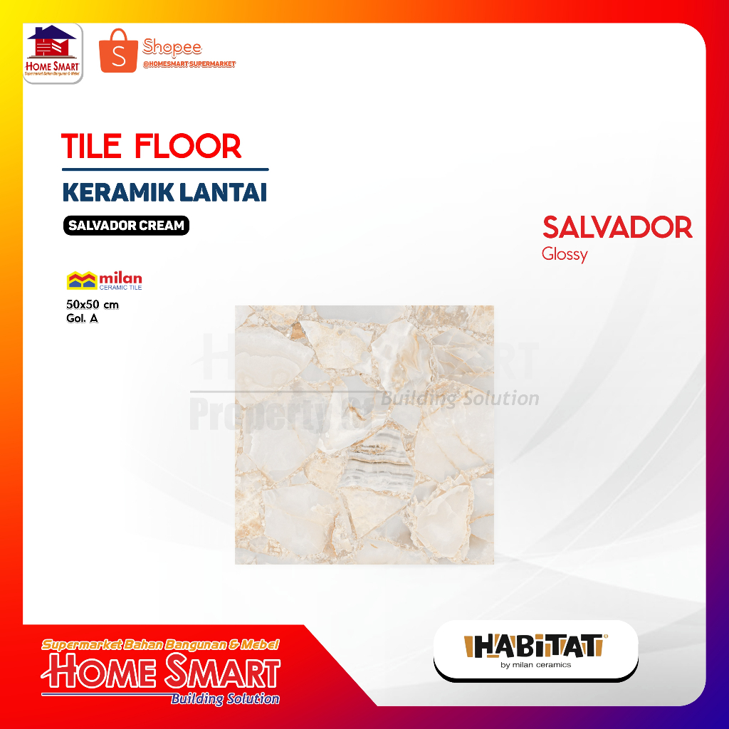 Jual Milan Keramik Salvador Cream 50x50 Kw1 Keramik Lantai Motif Stone ...