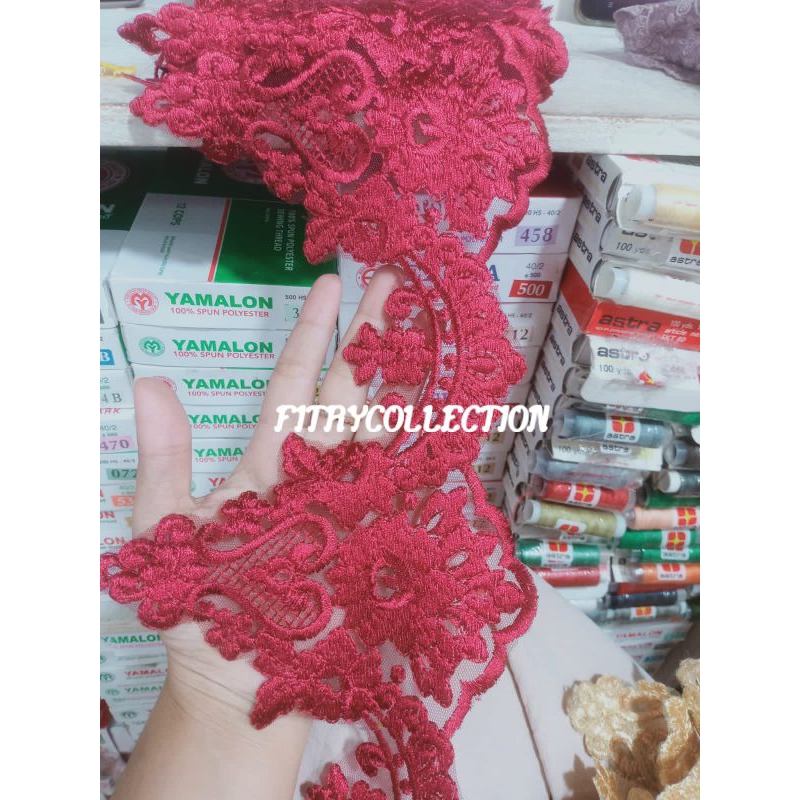 Jual RENDA LIST PINGGIRAN/RENDA BORDIR MOTIF GUNUNG/RENDA BORDIR LIST ...