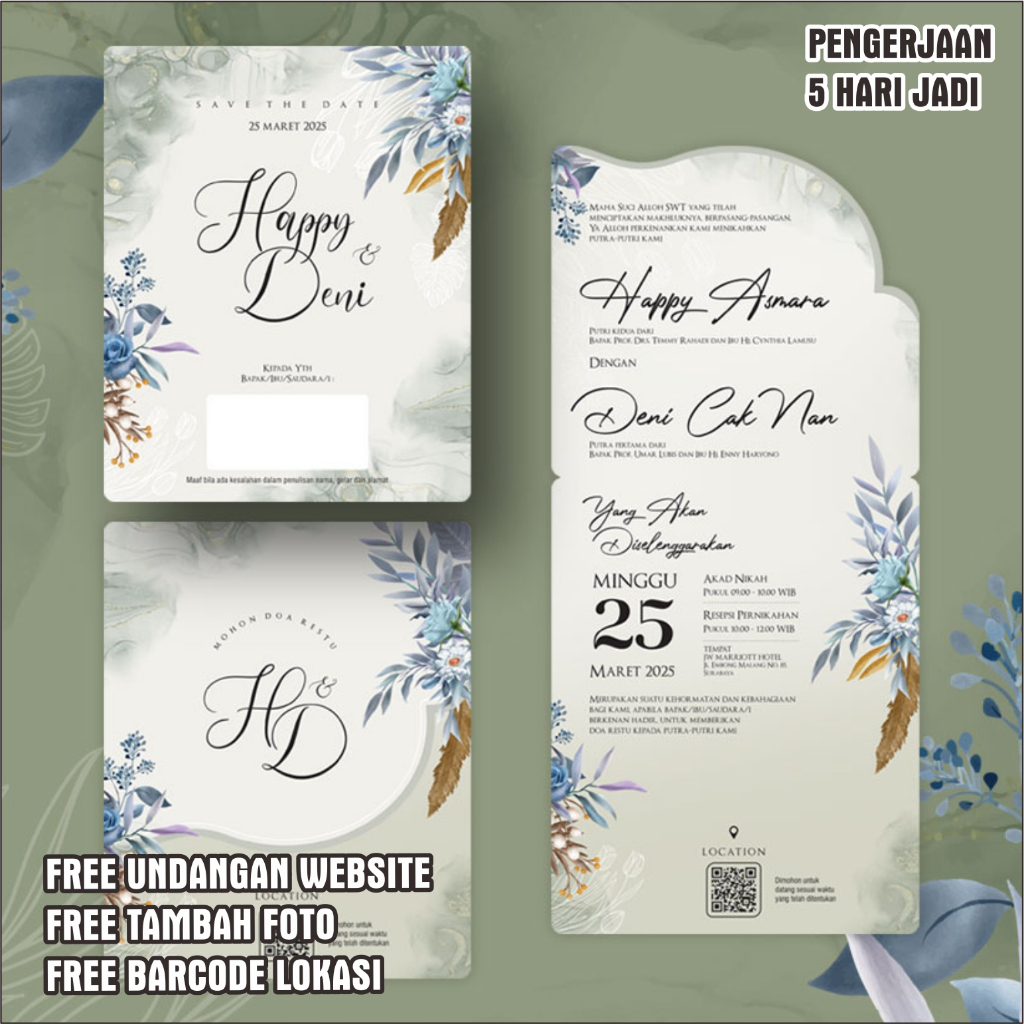 Jual bu01 Cetak Undangan pernikahan murah cetak kartu undangan nikah ...