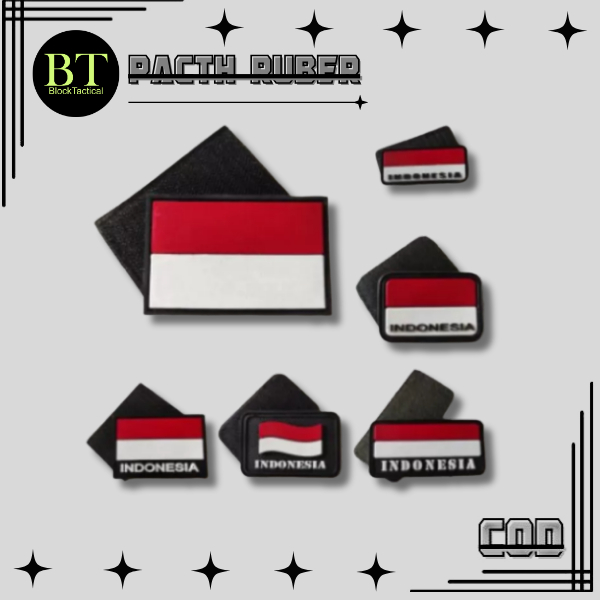 Jual PATCH RUBBER LOGO BENDERA INDONESIA MERAH PUTIH/TEMPELAN EMBLEM ...
