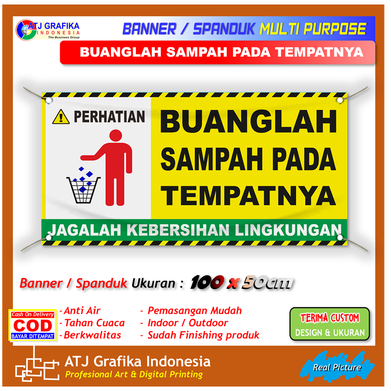 Jual Banner spanduk buanglah sampah pada tempatnya peringatan anti ...