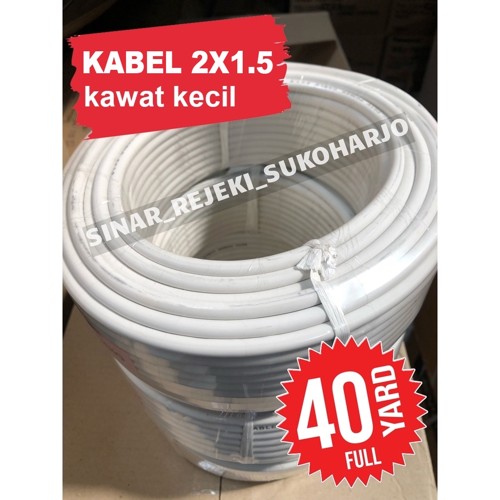 Jual Kabel Kawat 2X1.5 40 YARD FULL Kabel Kawat Polos 2X1,5 2 X 1,5 ...