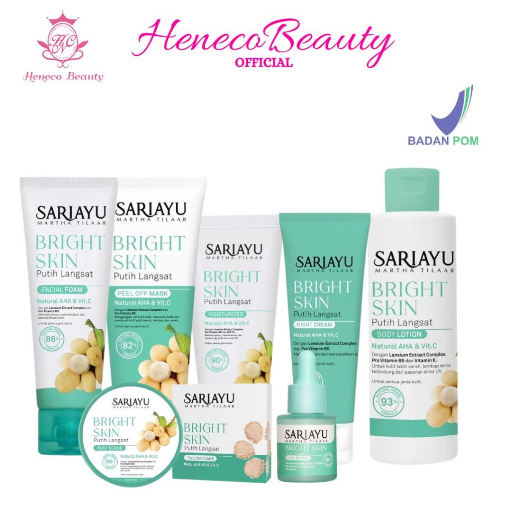 Jual SARIAYU Bright Skin -Putih Langsat Series / Facial Foam 75gr / Body Scrub 175gr ...