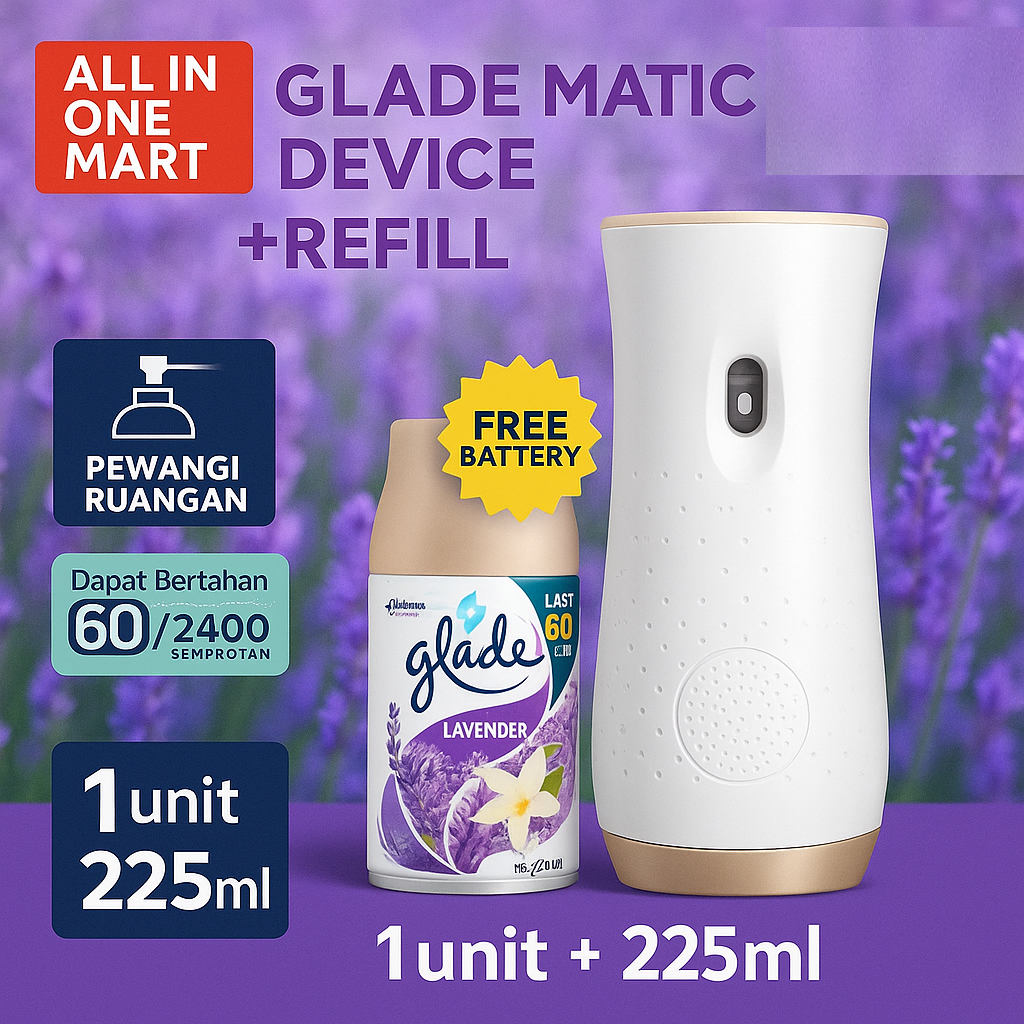 Jual Glade Matic Device + Refill Lavender & Vanilla - Matic+Device ...