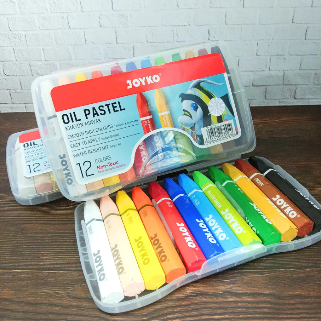 Jual Crayon Joyko 12 Warna / Oil Pastel Joyko 12 Warna krayon mewarnai ...