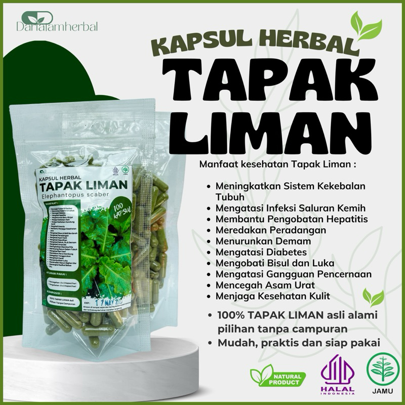 Jual Kapsul Herbal TAPAK LIMAN isi 100 kapsul | Kapsul Sejuta manfaat ...