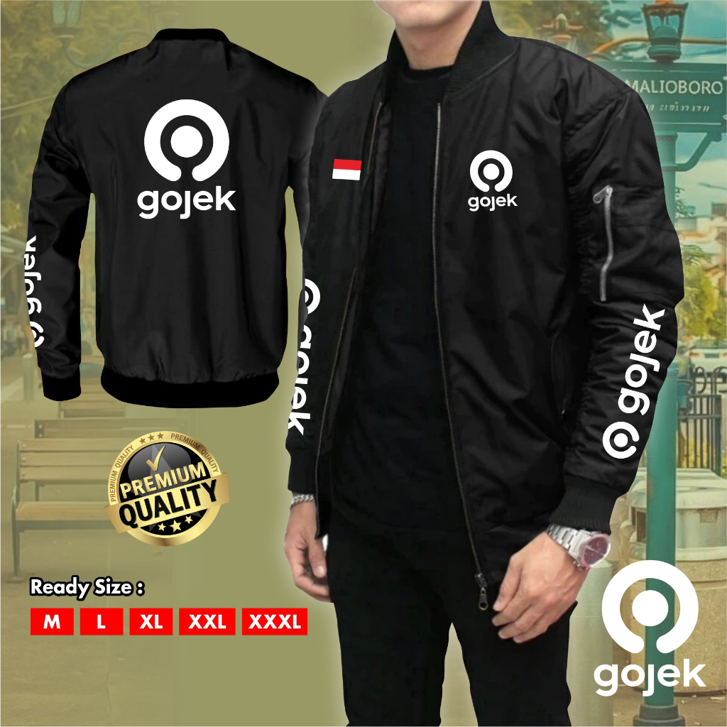 Jual JAKET GO JEK BOMBER BAHAN TEBAL / JAKET TEBAL / JAKET PARASUT ...