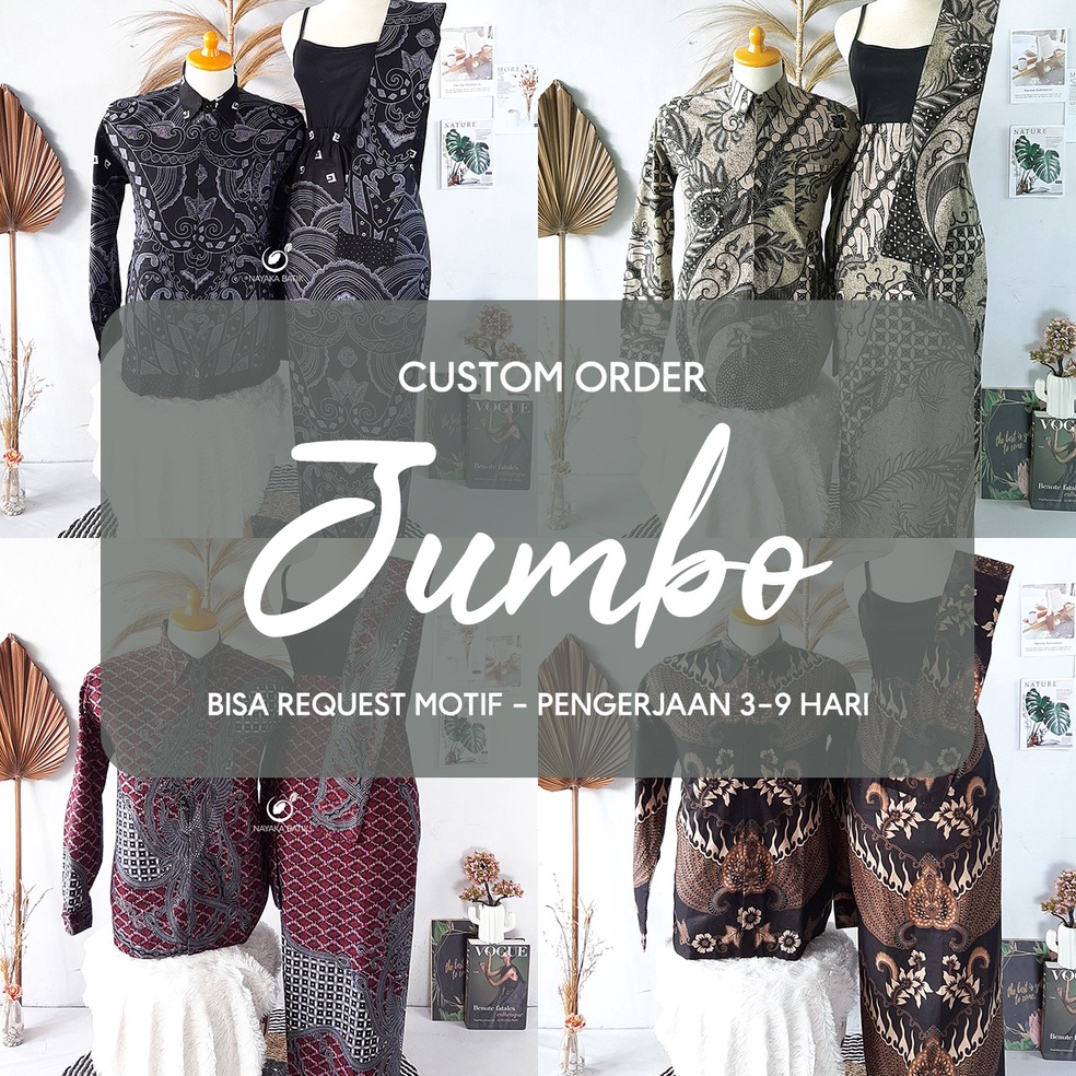 Jual 55VIRAL NAYAKA BATIK Custom Order Ukuran Jumbo Batik Couple ern ...