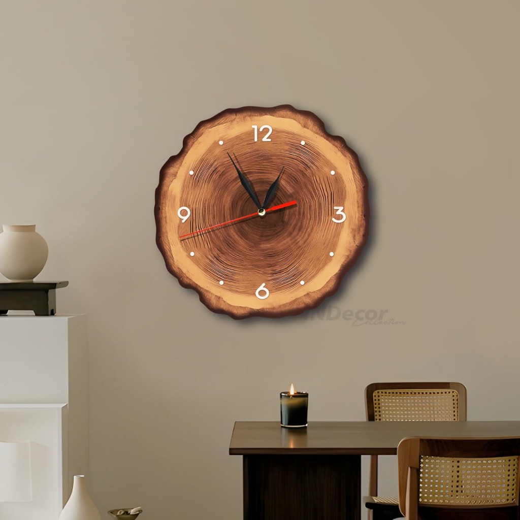 Jual Jam dinding Ruang Tamu Kamar Rumah Modern Tema Kayu Natural ...