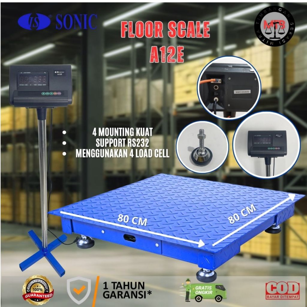 Jual FLOOR SCALE Sonic A12E DOUBLE DISPLAY/TIMBANGAN HEWAN /TIMBANGAN ...