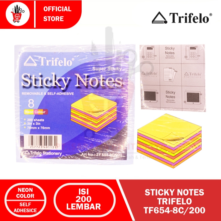 Jual Memo Stick | Memo Tempel | Sticky Note Trifelo TF-SN0243 200 & 400 ...